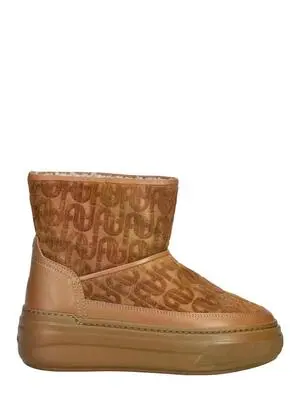 Furla Logo-embossed Platform Boots - Brown