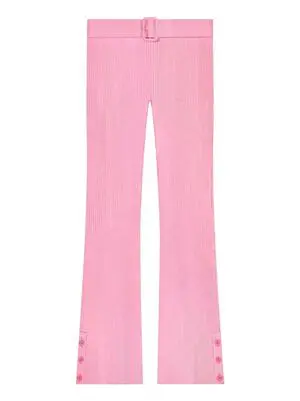 COURREGES Ribbed-knit Belted Trousers - Pink