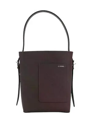 VALEXTRA Grained Leather Shoulder Bag - Brown