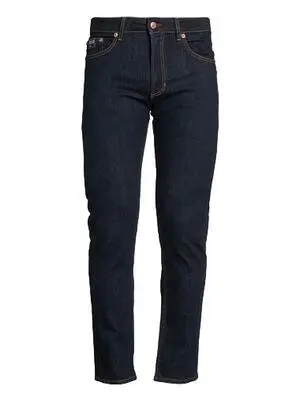 Versace Tapered Jeans With Brand Logo - Blue