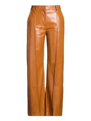 Patrizia Pepe Flared High-waisted Trousers With Logo Detail - Brown