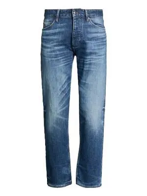 Emporio Armani Tapered Jeans With Brand Logo - Blue