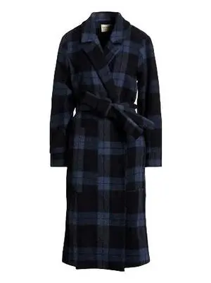 ALESSIA SANTI Bouclé Tartan Belted Coat - Blue