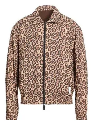 Emporio Armani Leopard-print Twill Jacket - Beige