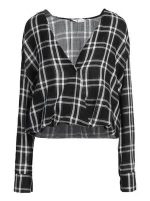 PT TORINO Woven Tartan Top - Black