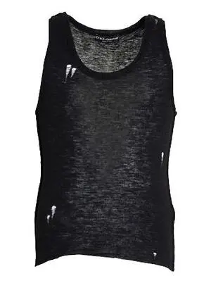 Dolce & Gabbana Tank Top Size Polyester, Linen - Black