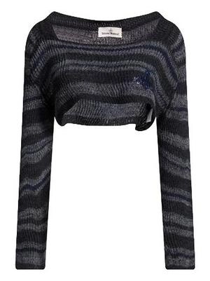 VIVIENNE WESTWOOD Striped Square Neck Sweater - Charcoal