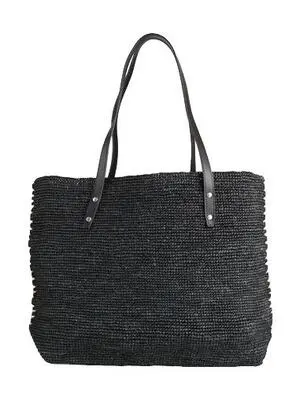 Rag & Bone Raffia Shopper Bag - Black