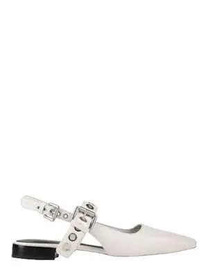Rag & Bone Leather Slingback Ballet Flats - Off White