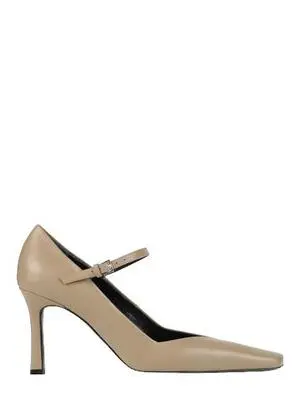 LOULOU STUDIO Leather Mary Jane Pumps - Beige