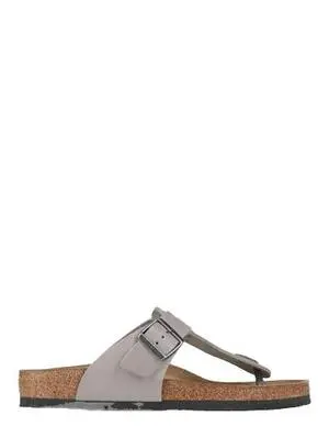 BIRKENSTOCK Thong Leather Sandals - Grey