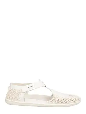 Giorgio Armani Leather And Cotton Rope Sandals - White