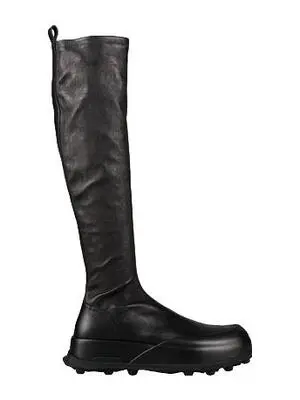 JIL SANDER Leather Flatform Boots - Black