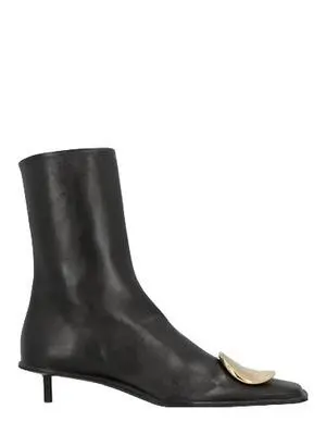 JIL SANDER Leather Ankle Boots - Black