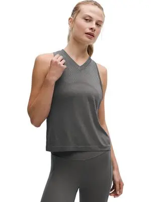 Lululemon Swiftly Open-hole V-neck Tank Top - Onyx Grey
