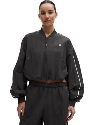 Lululemon Crinkle Nylon Track Jacket - Black/white