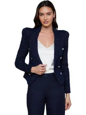 L'Agence Bethany Knit Blazer - Midnight/nickel