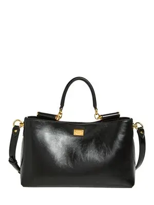 Dolce & Gabbana My Sicily Leather Shoulder Bag - 80999 Nero