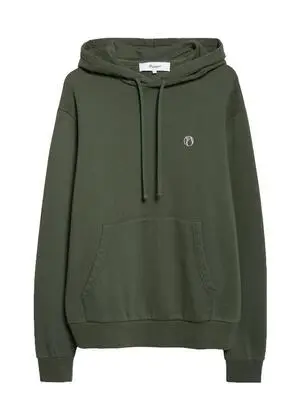 PALMES Hooded Fleece Logo Sweatshirt - Dark Green