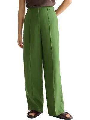 Scotch & Soda Lou High-rise Wide-leg Pants - Garden Green