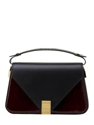 LANVIN Concerto Arpege Patent Leather Bag - Black/burgundy