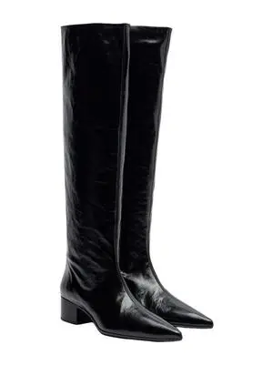 Khaite Andee 40 Leather Knee-high Boots - Black