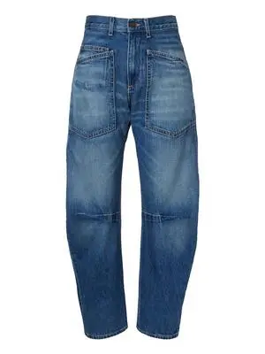 NILI LOTAN Shon Barrel-leg Jeans - Blue