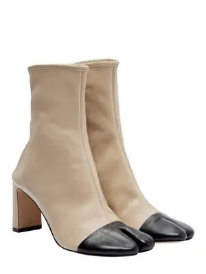 CHRISTEN Tabi 75 Leather Ankle Boots - Beige