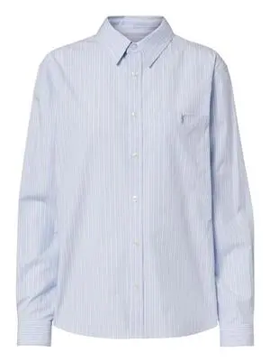 Saint Laurent Striped Cotton Poplin Shirt - Blue