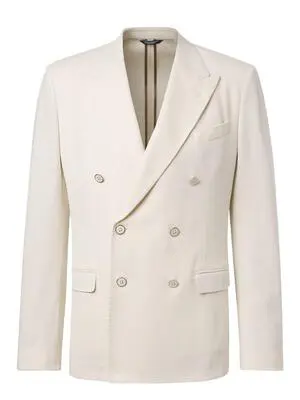Dolce & Gabbana Taormina Cotton Jersey Blazer - White
