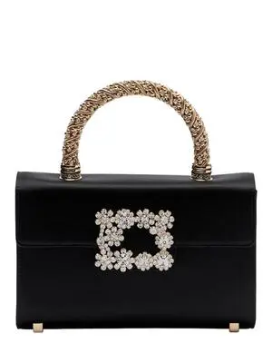 ROGER VIVIER Jewel Efflorescence Mini Top-handle Bag - Black
