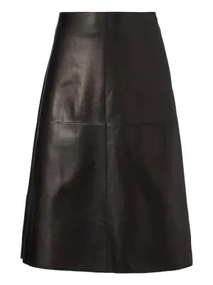 JOSEPH Niven Leather Midi Skirt - Black