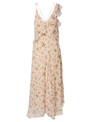 MARANT ETOILE Luxie Floral Midi Dress - Beige