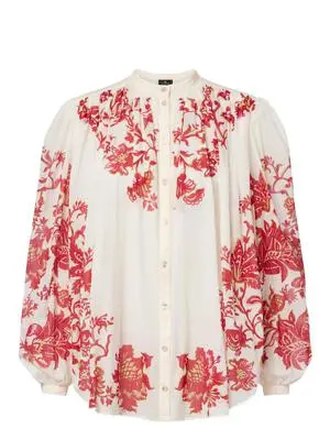 Etro Floral Cotton Voile Blouse - White