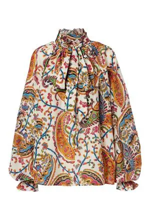 Etro Printed Cotton And Silk Blouse - Multicoloured