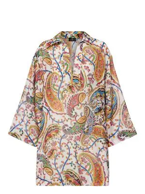 Etro Printed Cotton And Silk Tunic - Multicoloured