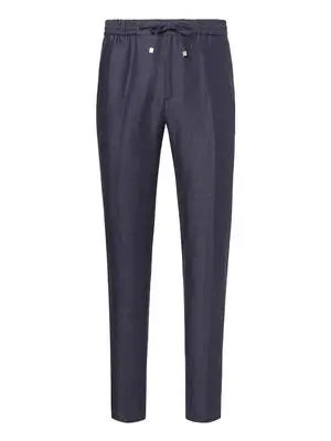 Etro Linen Slim Pants - Blue