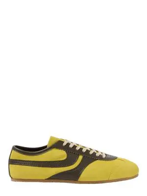 Dries Van Noten Leather-trimmed Suede Sneakers - Yellow