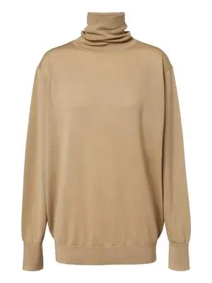 TOTEME Wool Turtleneck Sweater - Beige