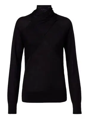 TOTEME Mockneck Wool Sweater - Black