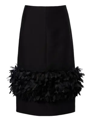 TOTEME Petal Wool And Silk Pencil Skirt - Black