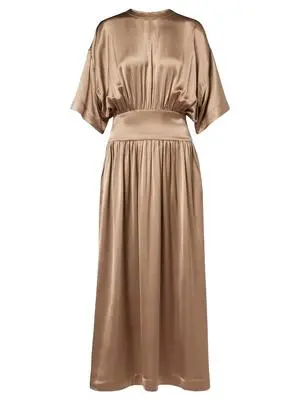 TOTEME Satin Midi Dress - Beige