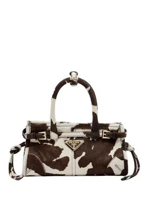 Prada Bonnie Mini Calf Hair Top-handle Bag - White