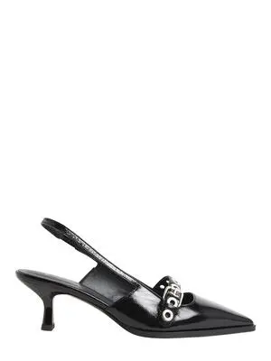 Maje Patent Leather Buckled Slingback Pumps - Black