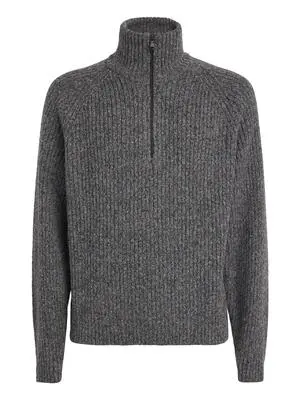 J. Lindeberg Wool-blend Victor Half-zip Sweater - Grey