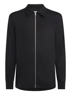 Sandro Relaxed Zip-up Shirt - Black