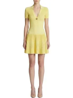 Balmain A-line Mini Dress - Yellow