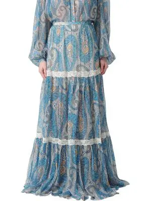 Etro Etro Paisley Print Tiered Maxi Skirt Multicolor