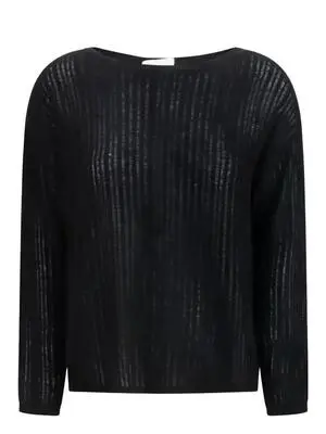 ALLUDE Boatneck Knitwear - Black