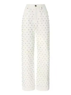 Pinko Stud-embellished Denim Jeans - Neutrals